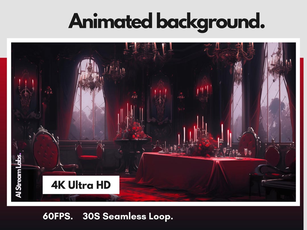 4K Animated Background Vampire Fantasy Gothic Red Room | Streaming ...
