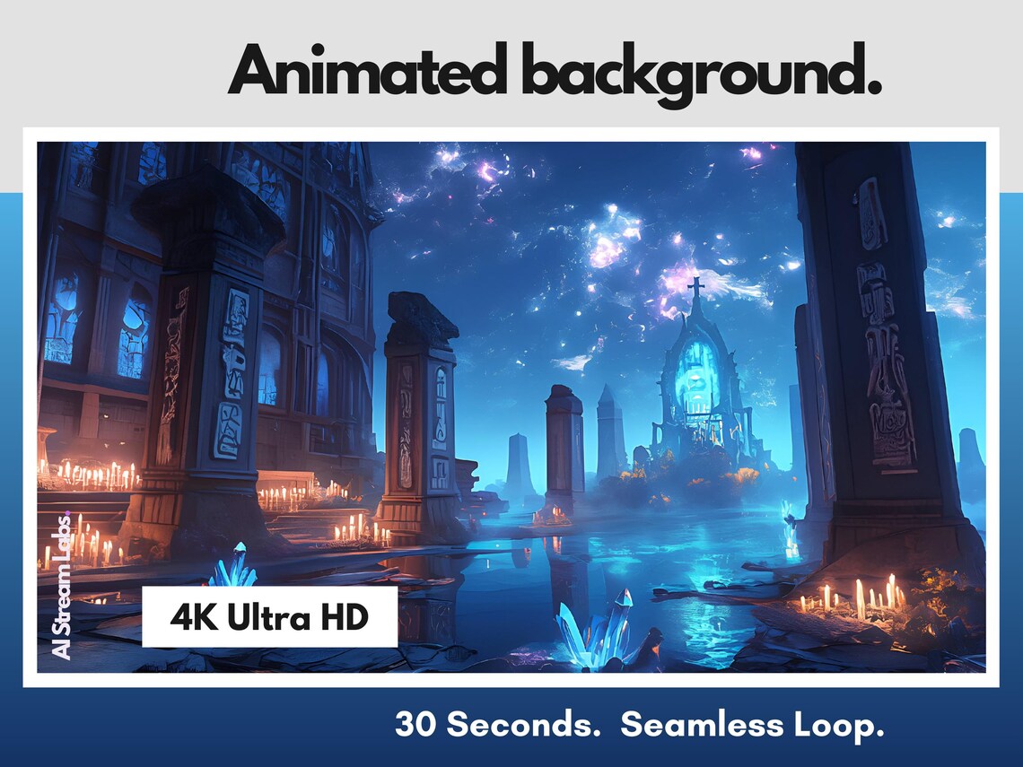 4K Animated Starlit Ruins Background: Vtuber, Twitch, Youtube + Mobile ...