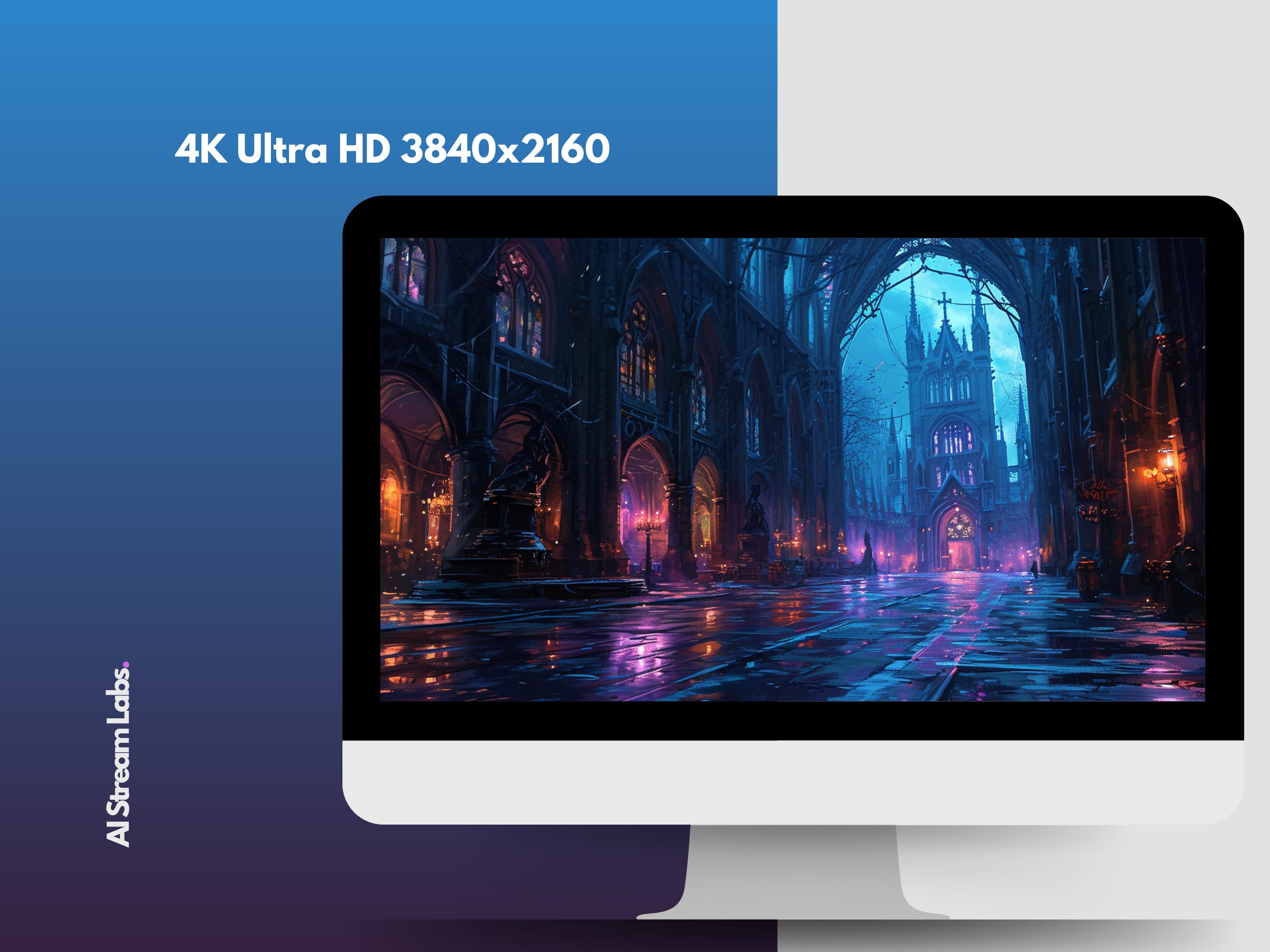4K Animated Background Fantasy Gothic Cathedral | Streaming, Vtuber ...
