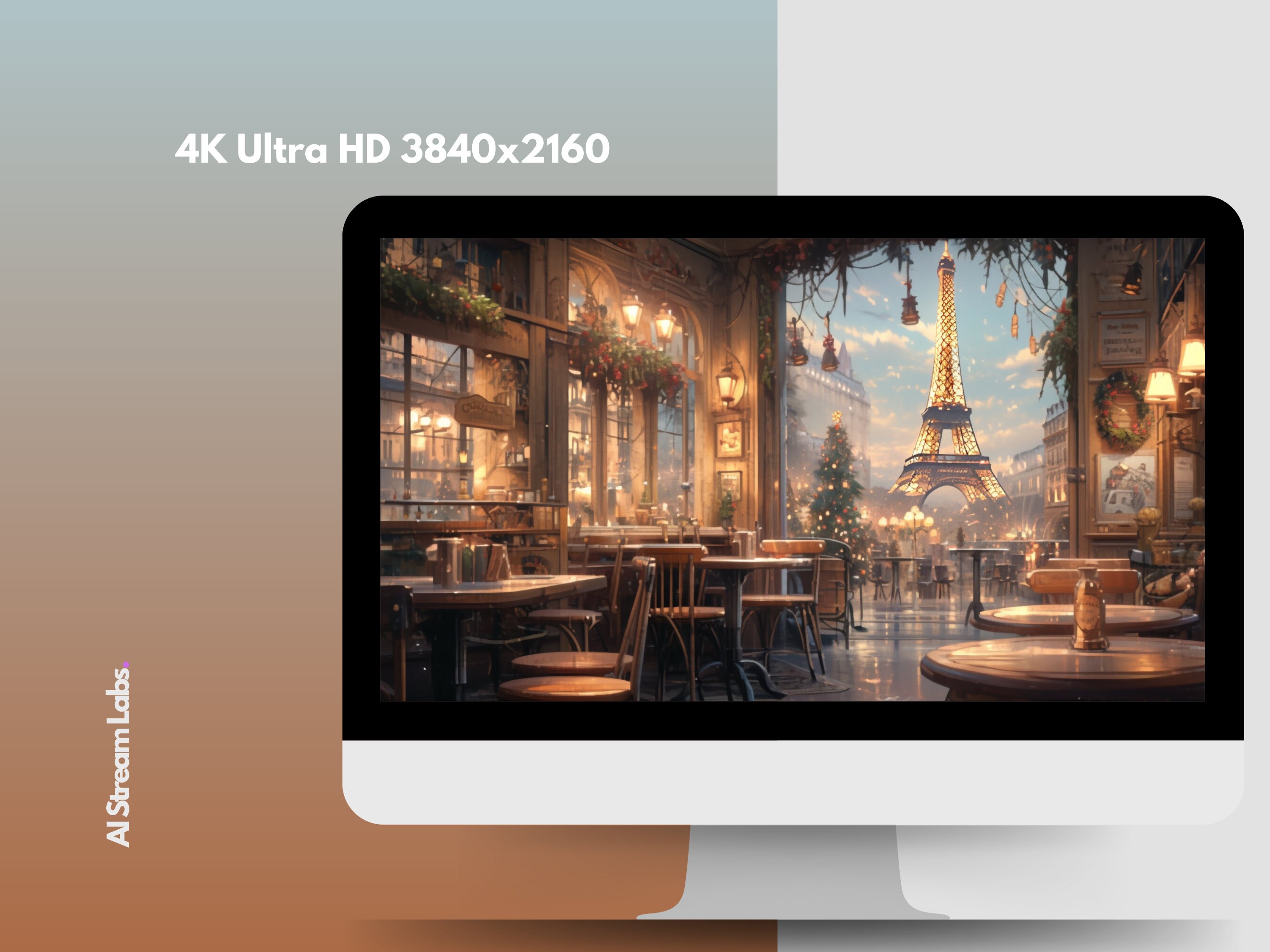 4K Animated Background Cozy Paris Winter Cafe Live Scene, Streaming ...