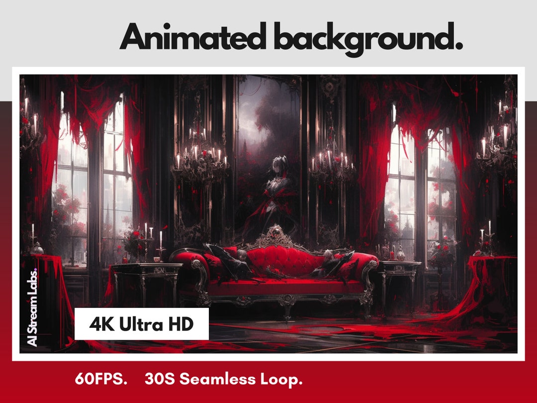 4K Animated Gothic Vampire Living Room Background: Streaming, Vtuber - Etsy