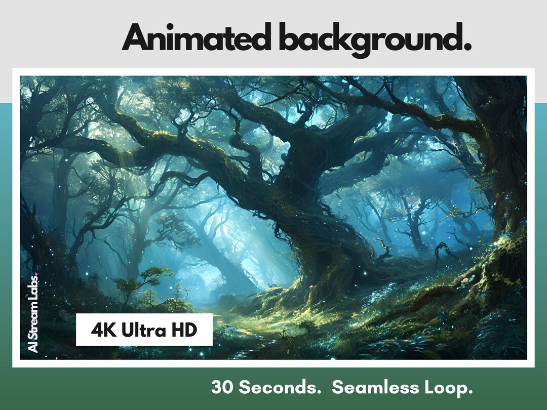 4K Animated Background Enchanted Mystic Forest | Streaming, Vtuber ...