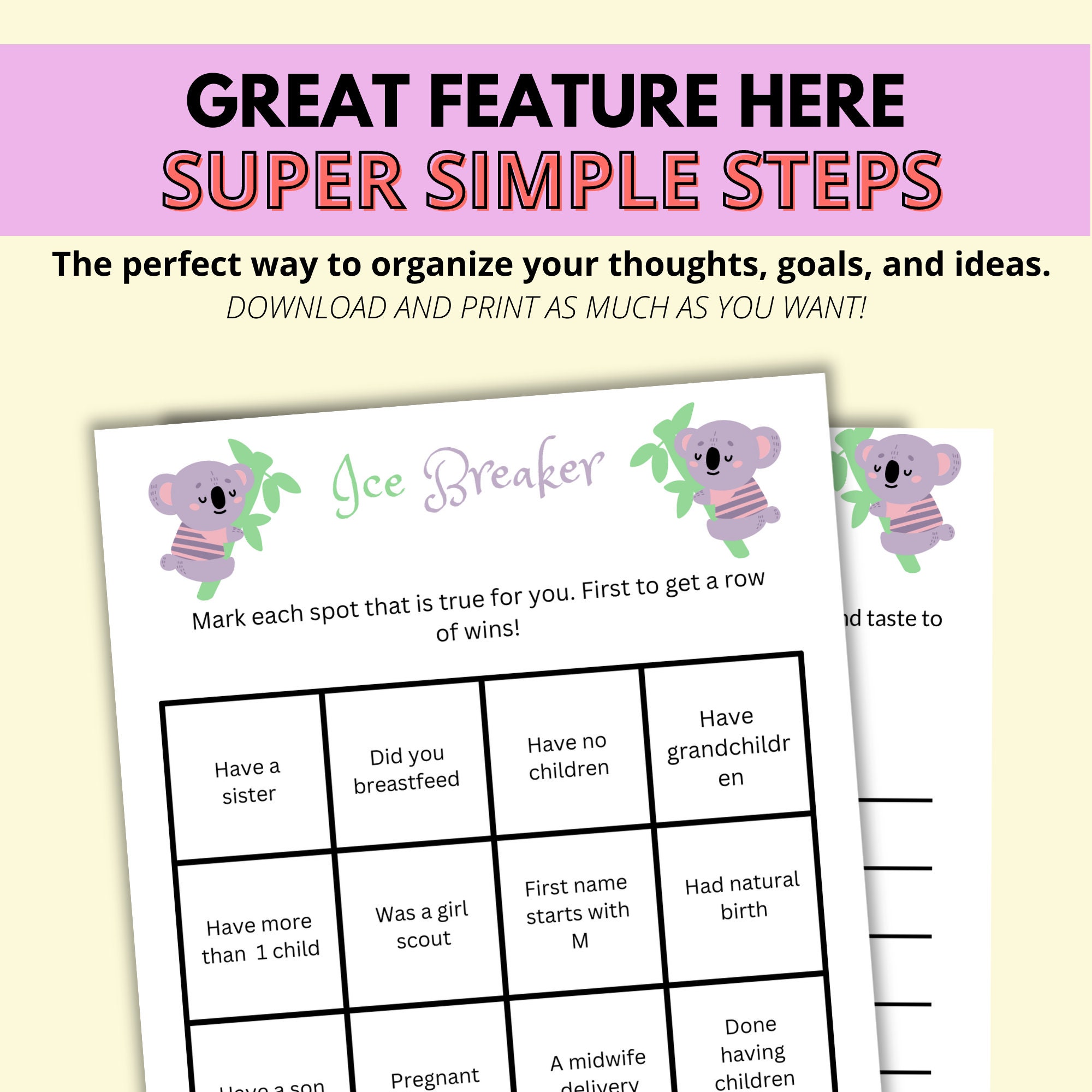 Koala Gender Reveal Games: Baby Shower Bingo (PDF) - Etsy