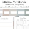 Digital Notebook Student School College Work Journal, PDF Goodnotes ...