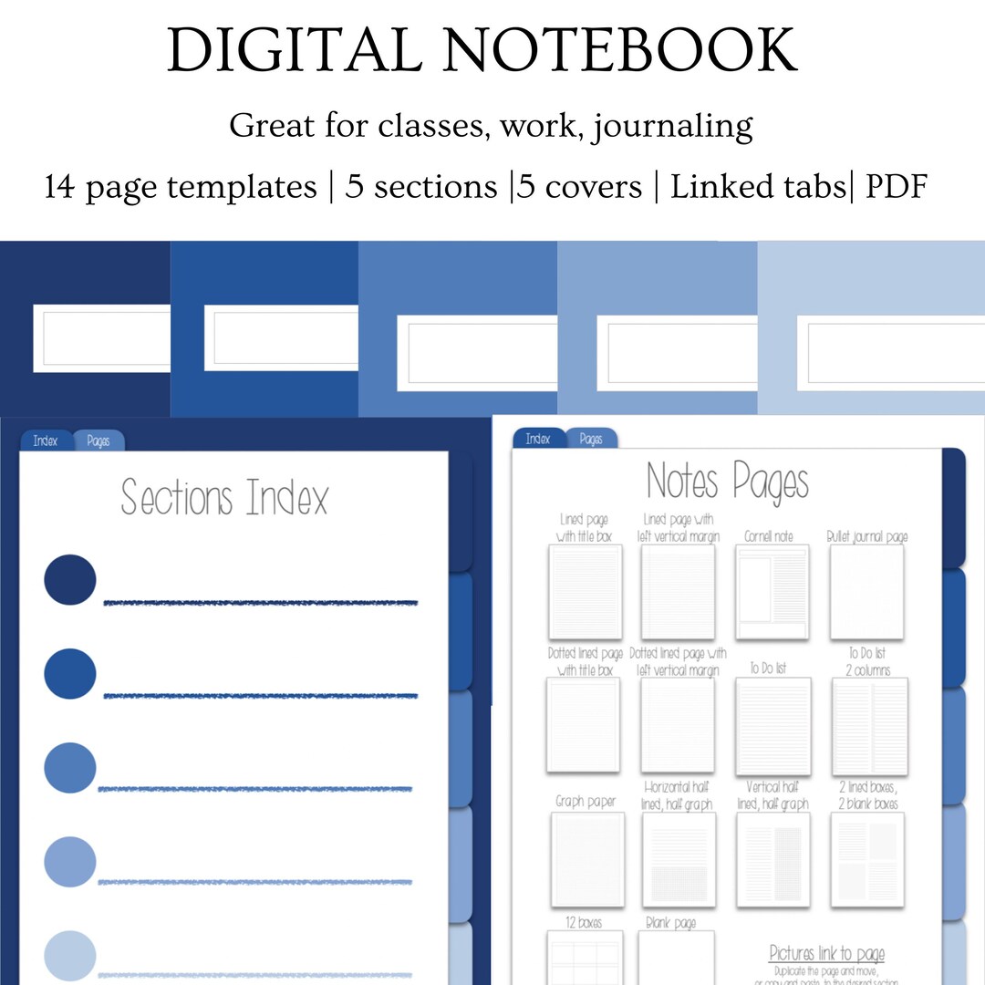 Digital Notebook Student School College Work Journal, PDF Goodnotes ...