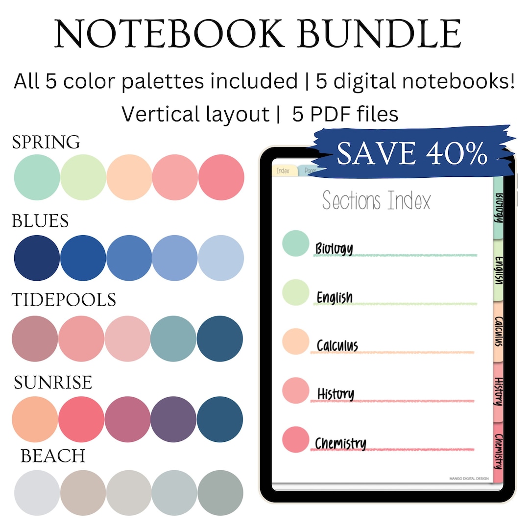 Digital Notebook Student School College Work Journal, PDF Goodnotes ...