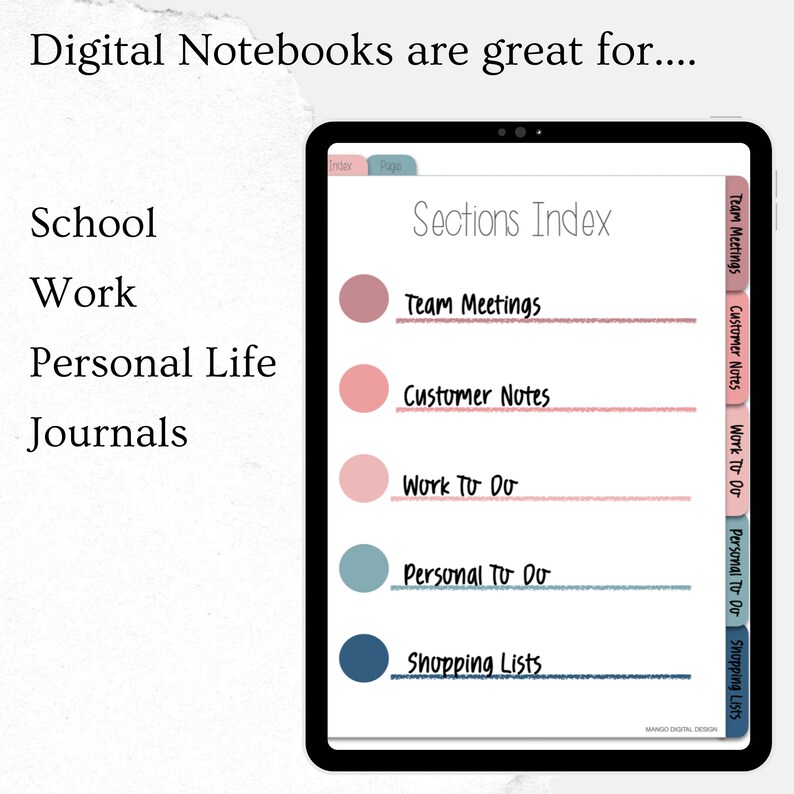 Digital Notebook Student School College Work Journal, PDF Goodnotes ...