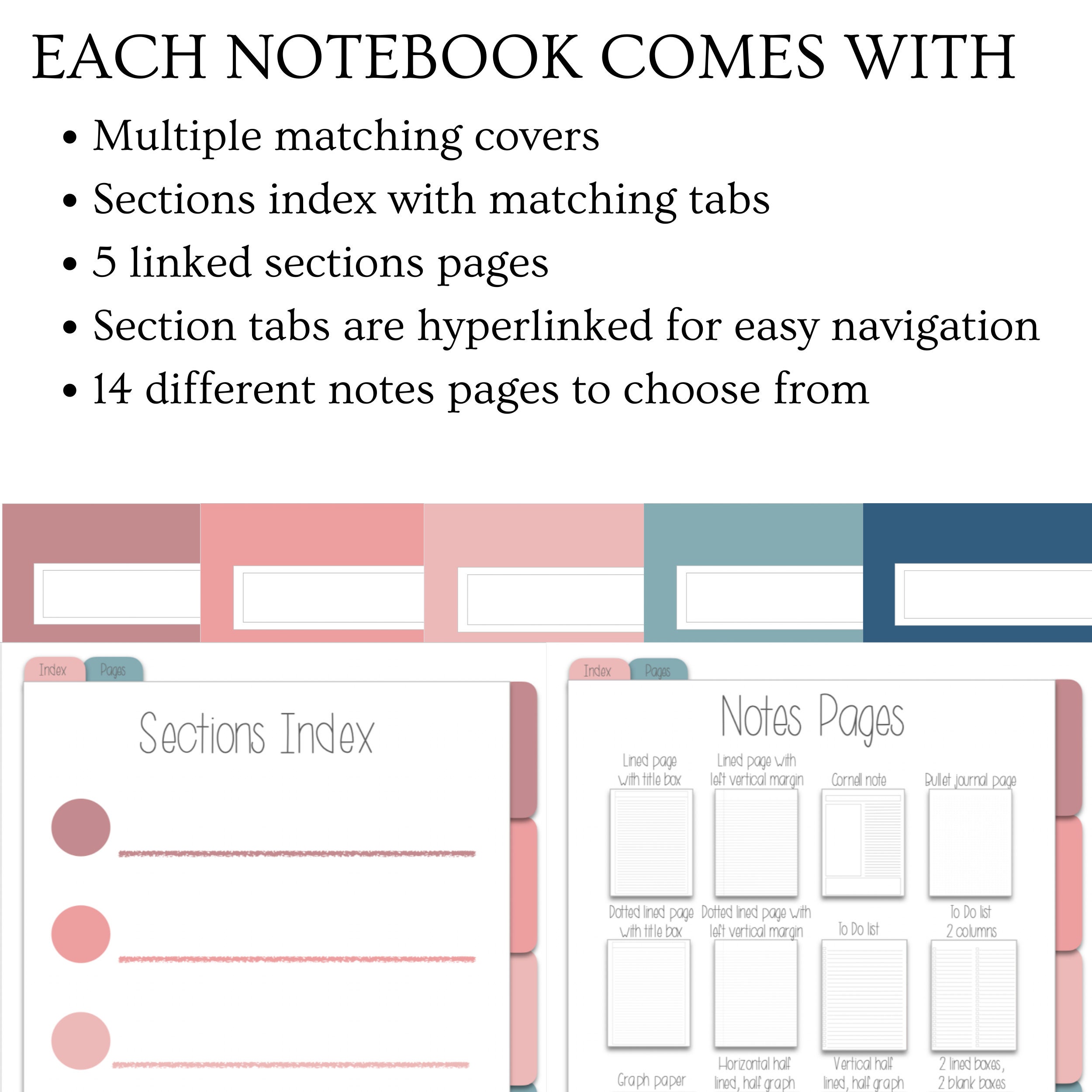 Digital Notebook Student School College Work Journal, PDF Goodnotes ...