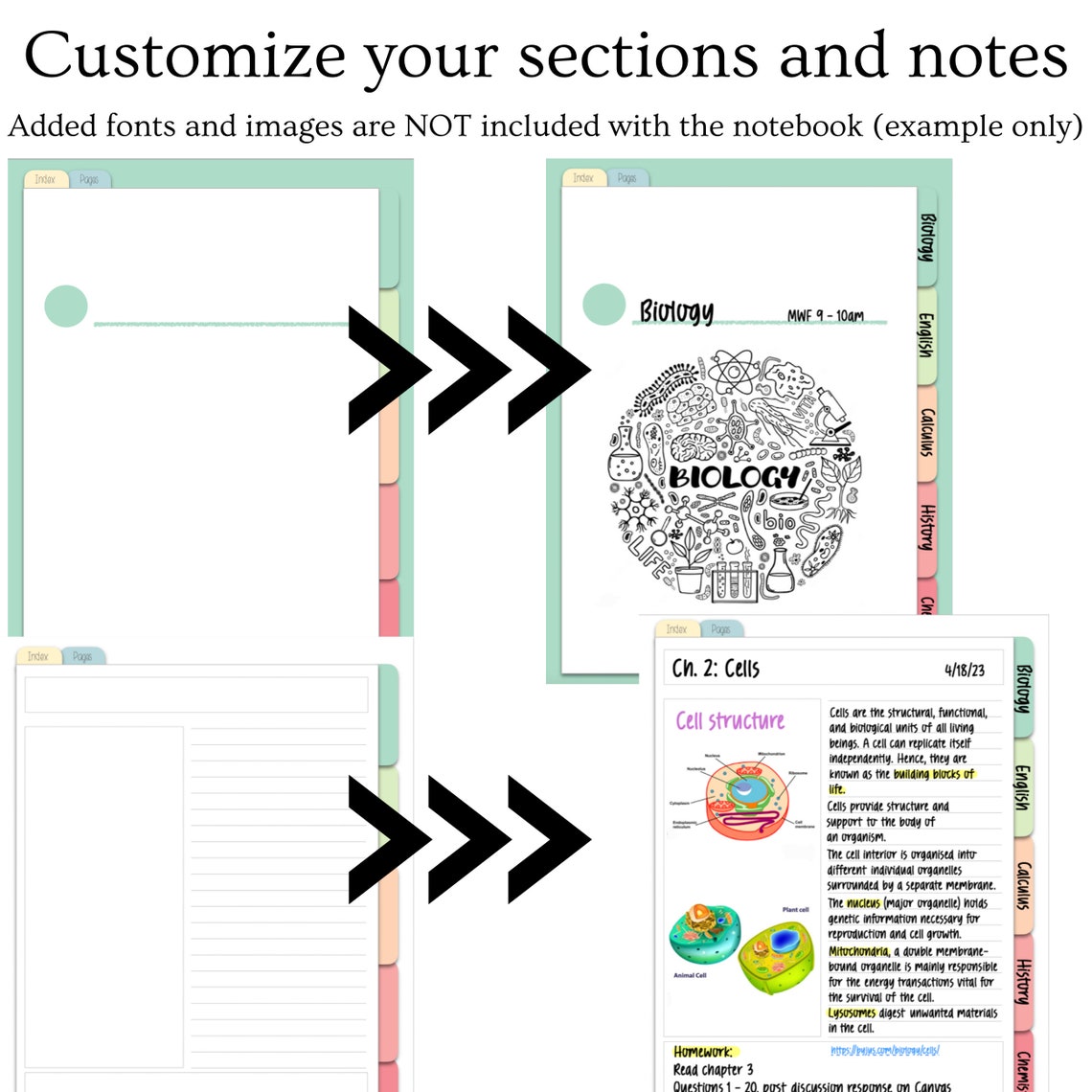 Digital Notebook Student School College Work Journal, PDF Goodnotes ...