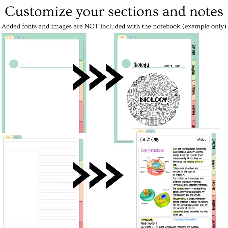 Digital Notebook Student School College Work Journal, PDF Goodnotes ...