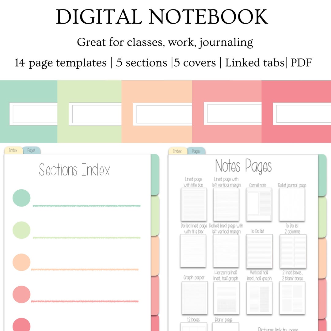 Digital Notebook Student School College Work Journal, PDF Goodnotes ...