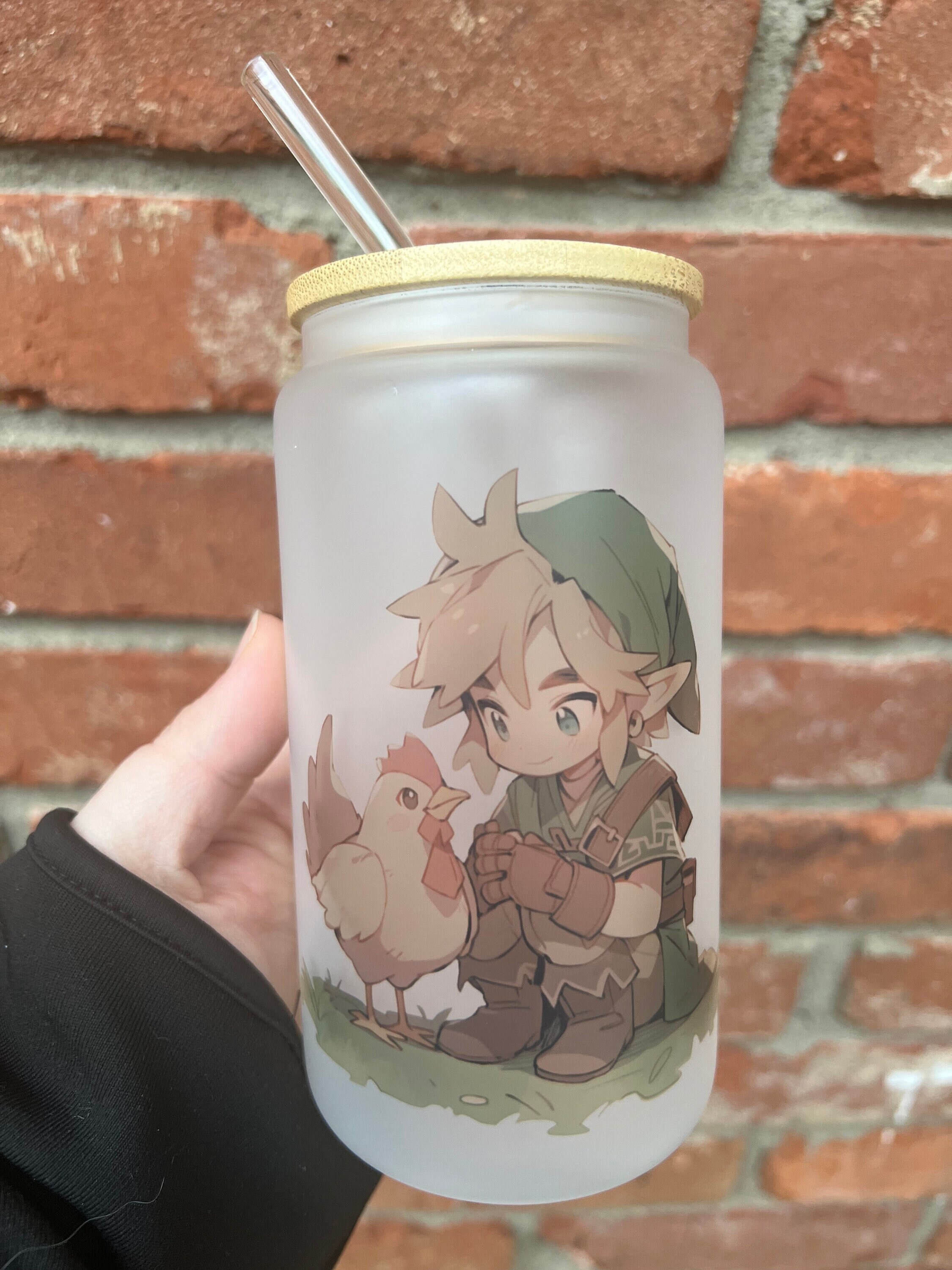 Legend of Zelda, Cucco, Gamer, Anime, 18oz Glass Can Cup, - Etsy