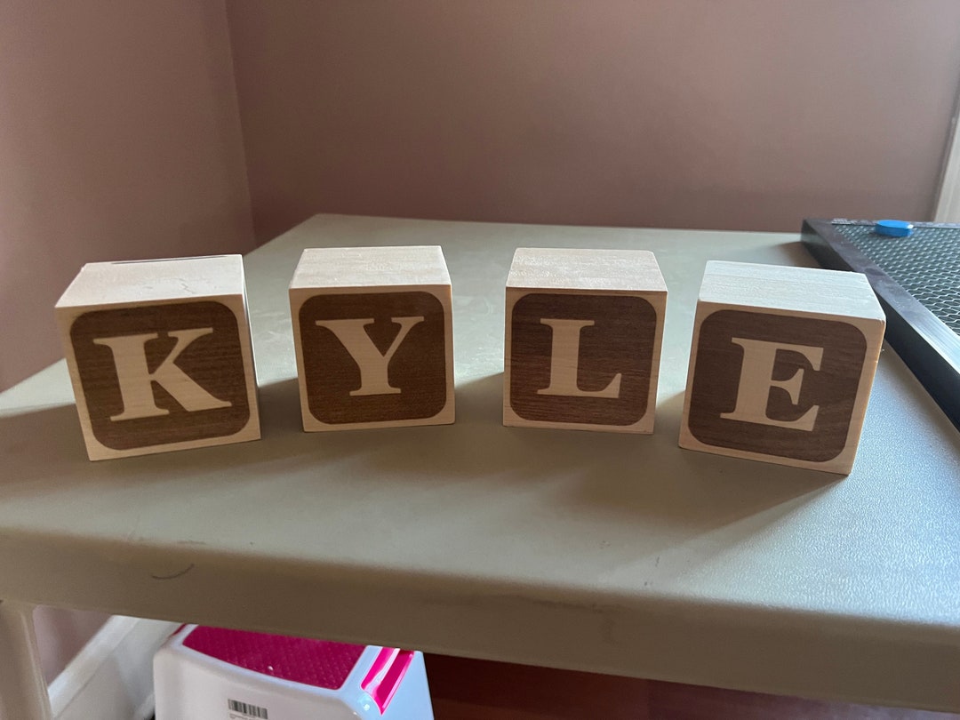 Personalized Name Wood Blocks, 2 1/2 Inch Block, Natural Wood Nusery ...