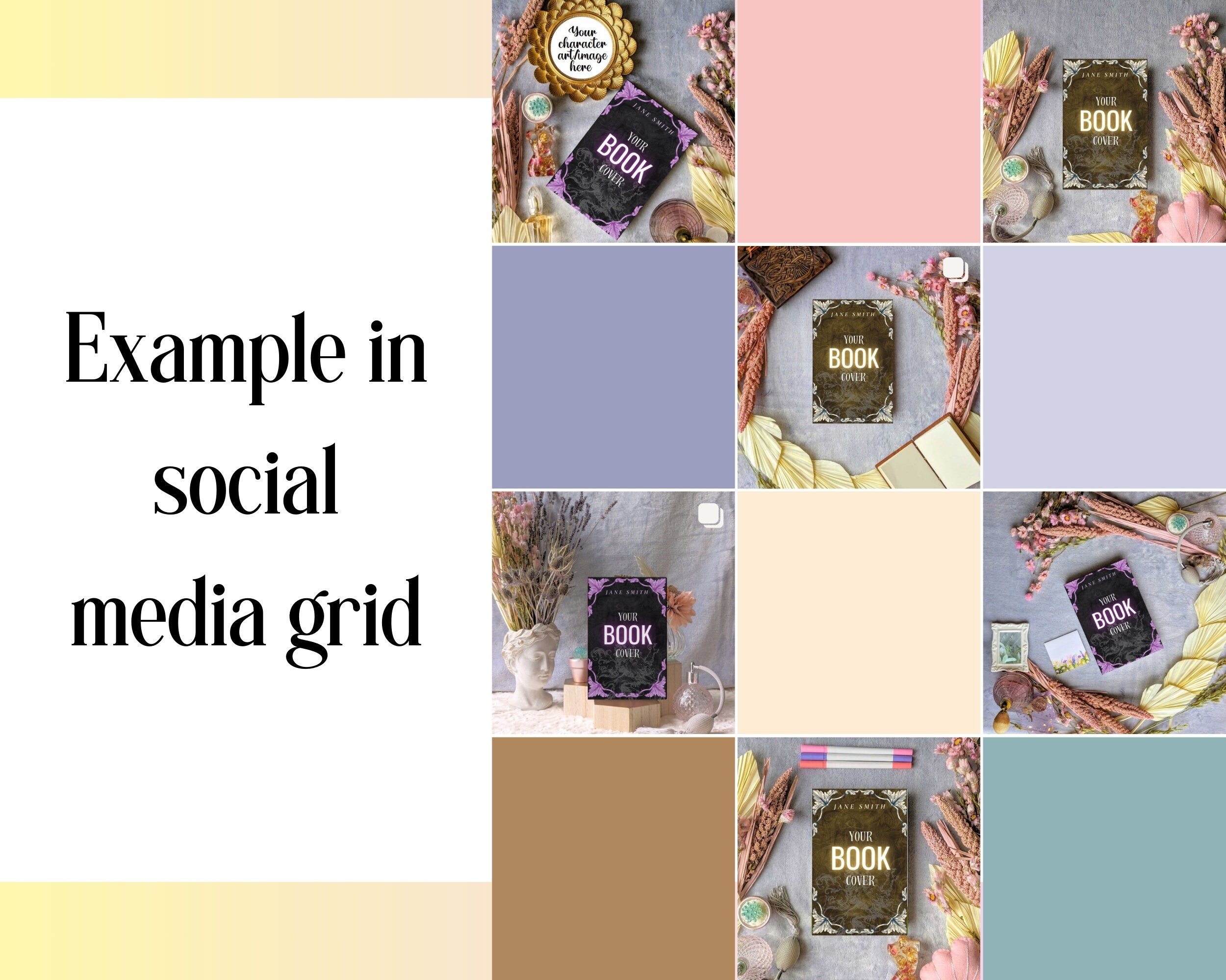 20 Lavender Daze Book Mockup Flatlays Drag and Drop Canva Templates ...