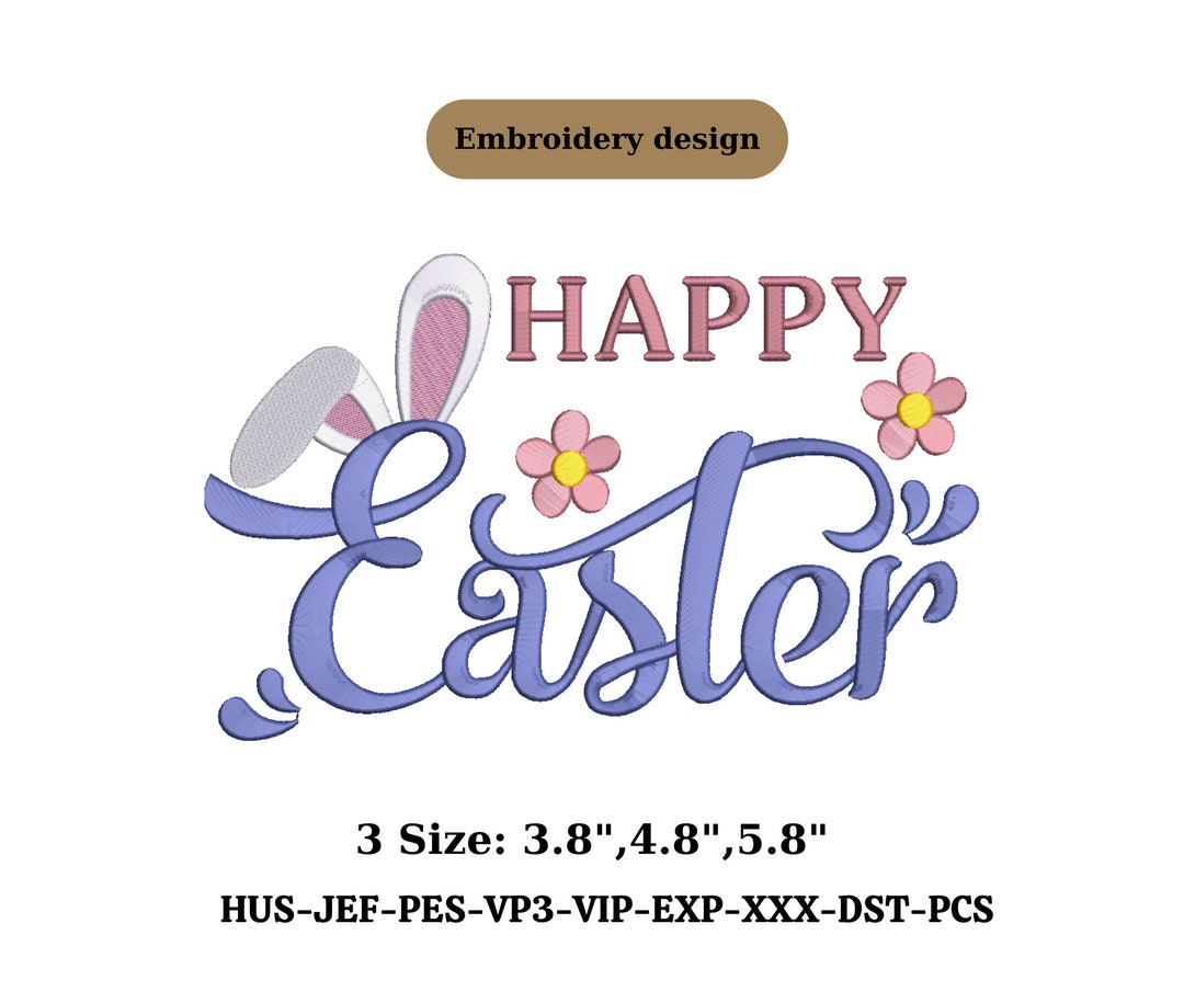 Happy Easter Embroidery Machine Design Holiday Embroidery,towel ,pillow ...