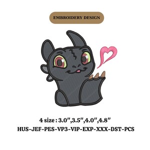 Toothless Embroidery - Etsy