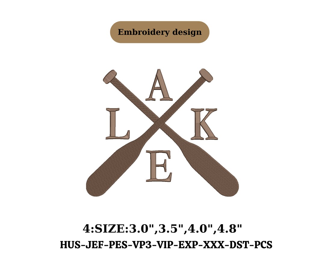Lake Rowing Oars Embroidery Machine Design Install Dowload Summer ...