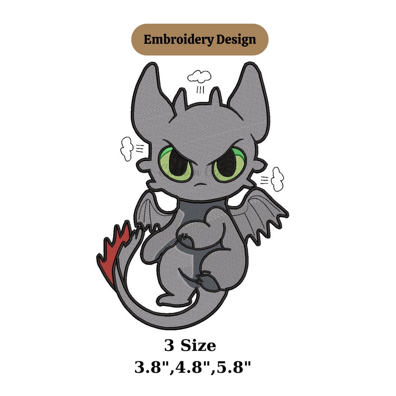Toothless Embroidery - Etsy