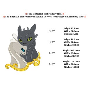 Toothless Dragon Couple Embroidery Design,embroidery Couple,valentine ...