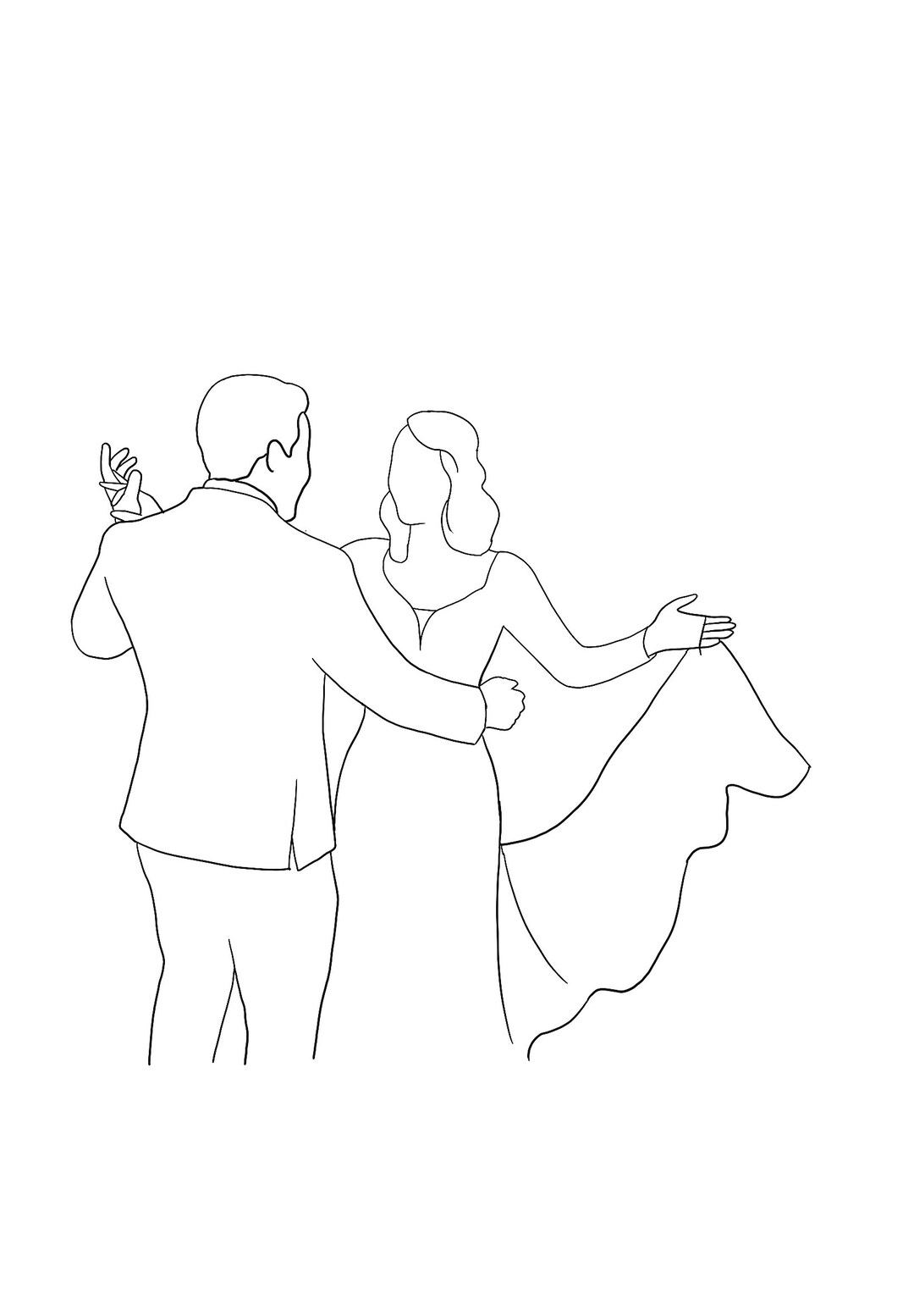 DRAWING OUTLINE PORTRAIS Design Custom Line Drawing Family Portrait ...