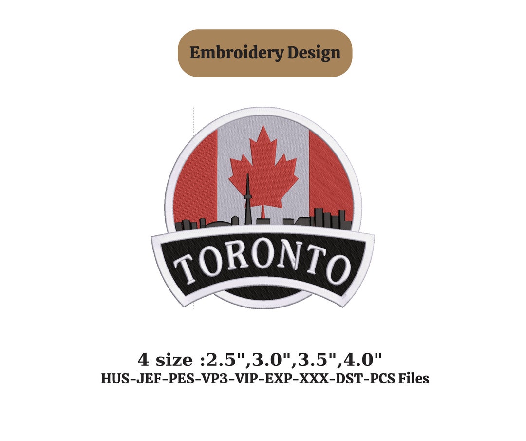 Canada Toronto Embroidery Machine Design Canata City,canada State - Etsy