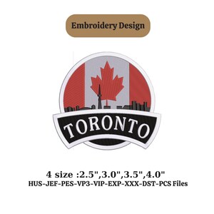 Canada Toronto Embroidery Machine Design Canata City,canada State - Etsy