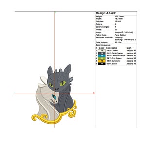 Toothless Dragon Couple Embroidery Design,embroidery Couple,valentine ...