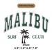 MALIBU Beach Logo Embroidery Hawaii Embroidery Beach Malibu Embroidery ...