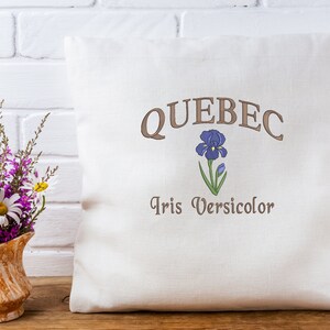 CANADA Quebec State Embroidery Design With Iris Versicolor Flower State ...