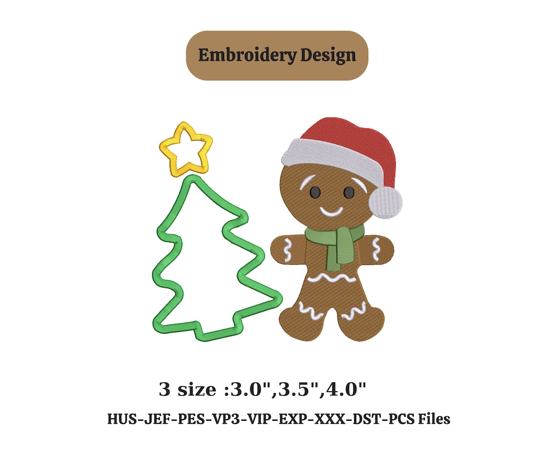 Cookie Christmas Gingerbread Man Embroidery Design Christmas Baking ...