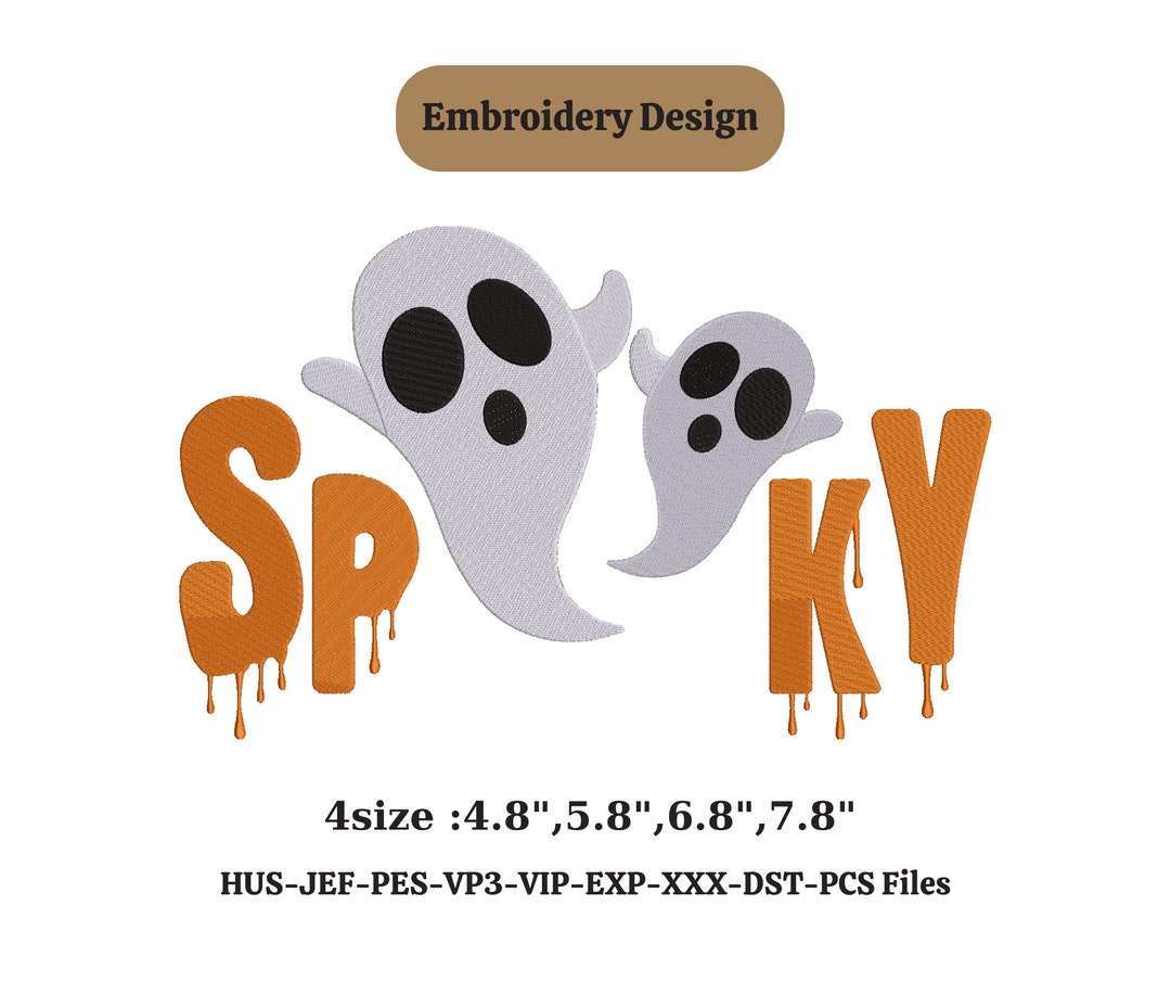 Boo Spooky Halloween Embroidery Ghost Design halloween Cute - Etsy