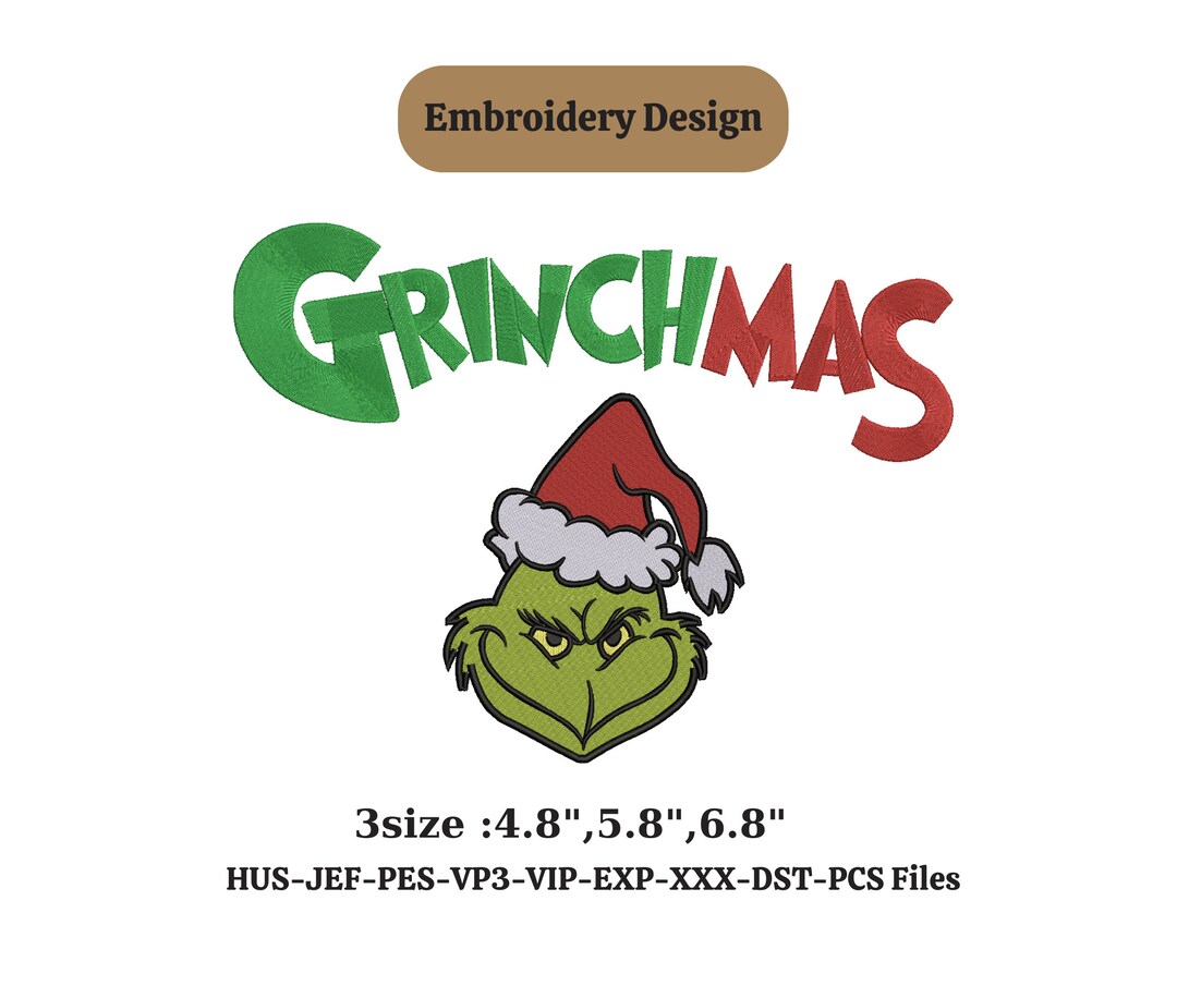 The Grinchmas Embroidery Design ,merry Christmas Embroidery Machine ...