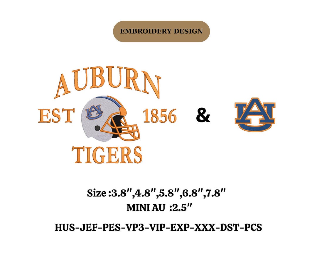 Auburn Tigers 2 Designs State Embroidery State Embroidery City Lover US ...