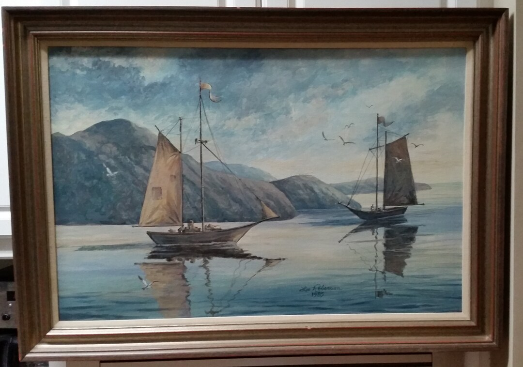 Lee Roberson Signed Original Townsend, TN 1985 Fontana Lake Oil on ...