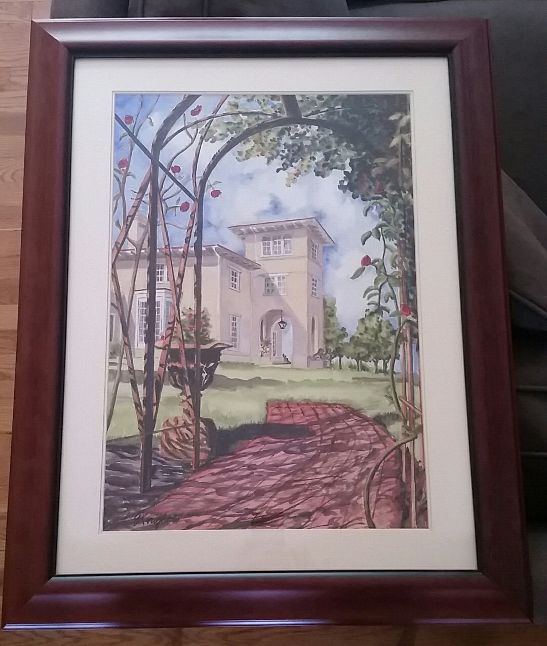 Janet Knight Signed Blandwood Mansion Watercolor Painting Framed - Etsy