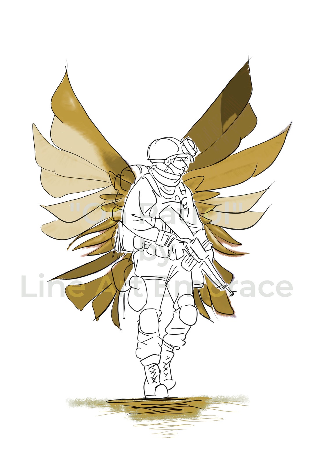 Line Art Soldier, Line Art Army, Desert Camo, Line Art Military ...