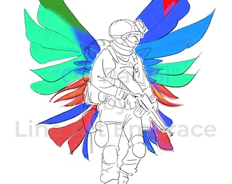 Line Art Soldier, Line Art Army, Jungle Camo, Line Art Military ...
