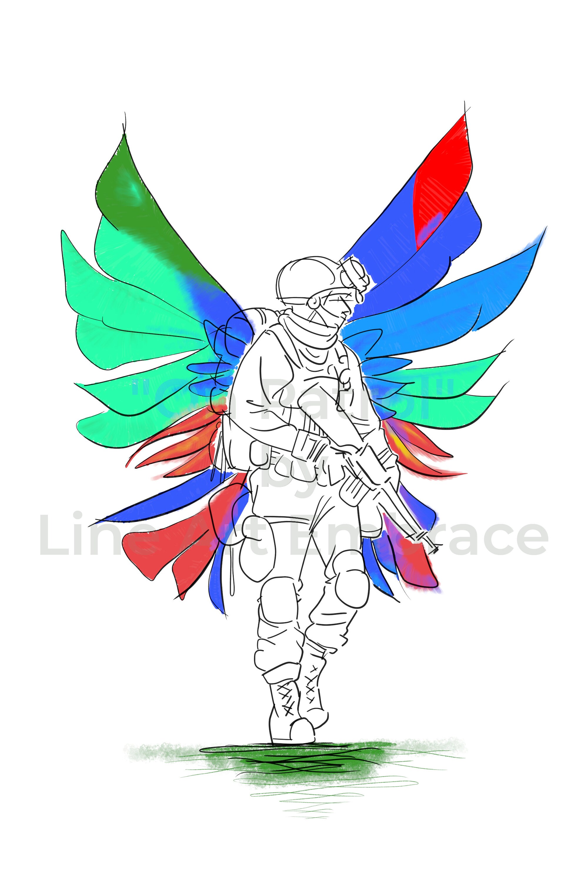 Line Art Soldier, Line Art Army, Line Art Military, Minimalist Military ...
