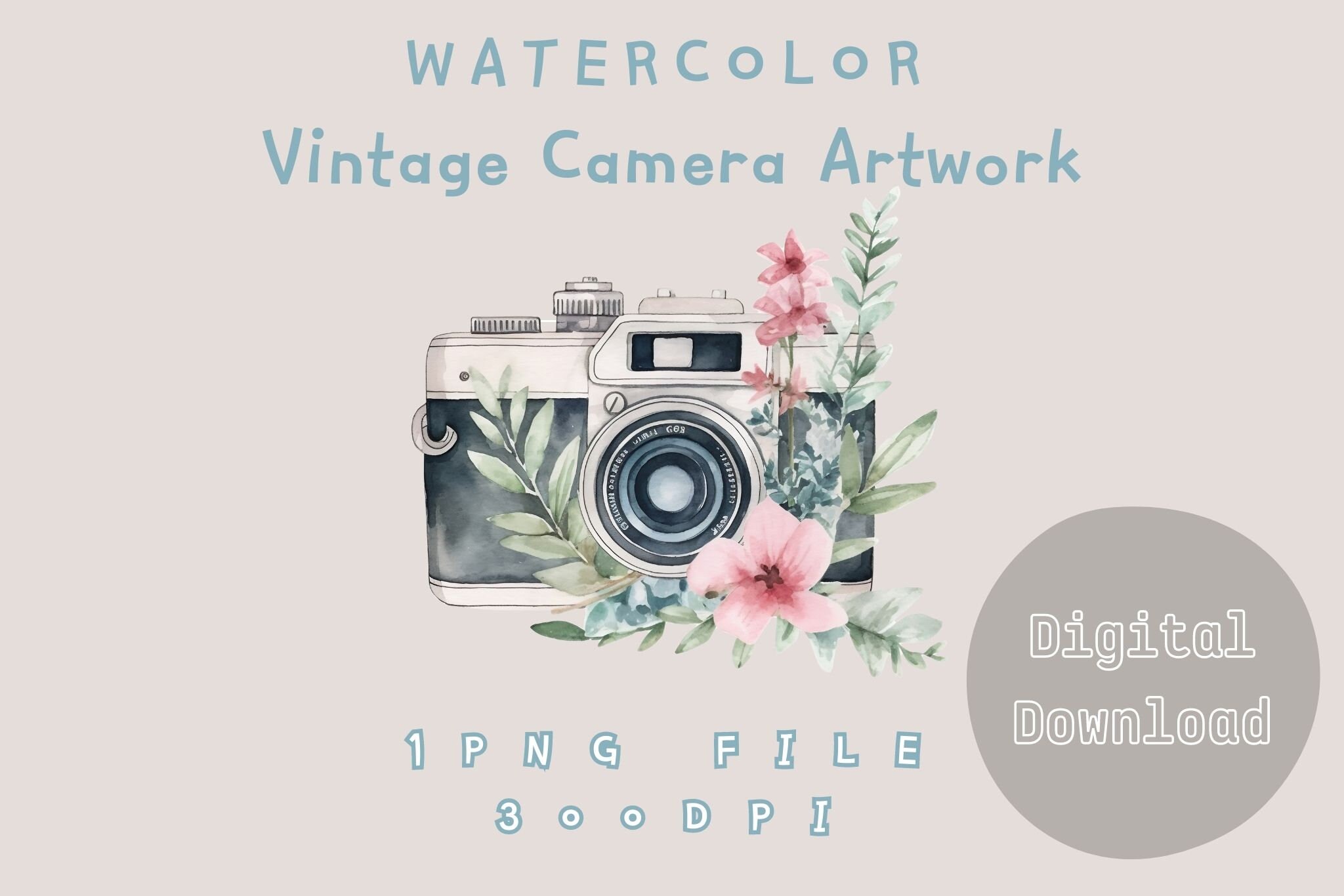 Colorful Vintage Camera Watercolor Portrait, Watercolor Camera PNG ...