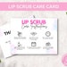 Lip Scrub Care Card Template for Lip Scrub Instructions for Lip Sugar ...