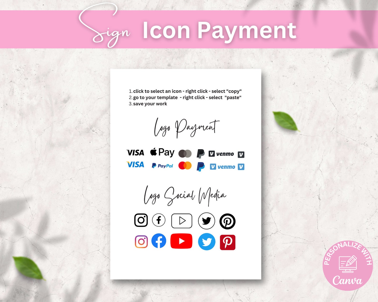 Business Scan to Pay Card, QR Code Sign Canva Template, Editable Sign ...