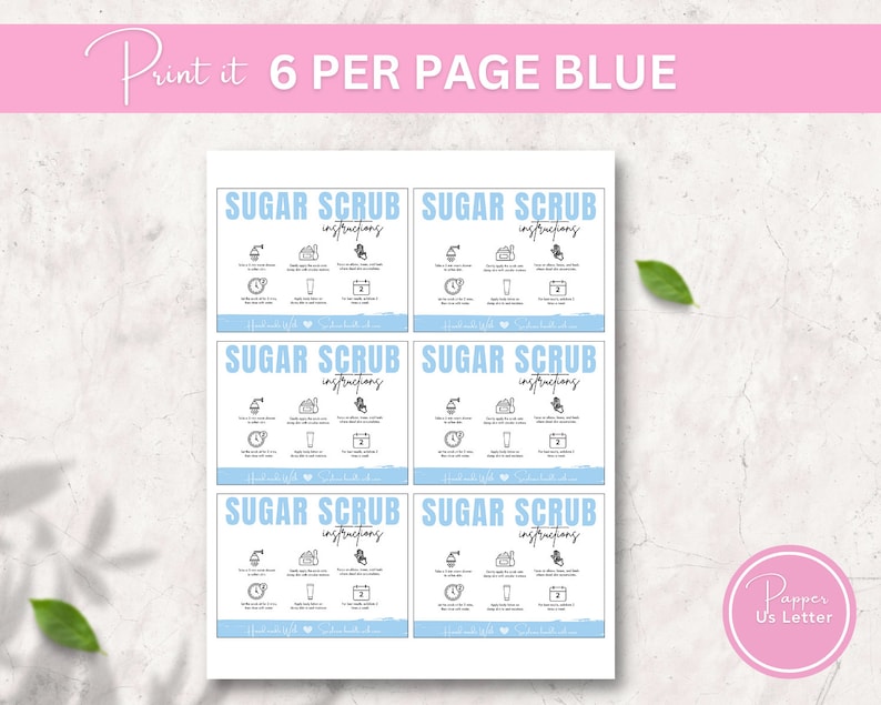 Printable Sugar Scrub Care Card Template Body Scrub Care - Etsy