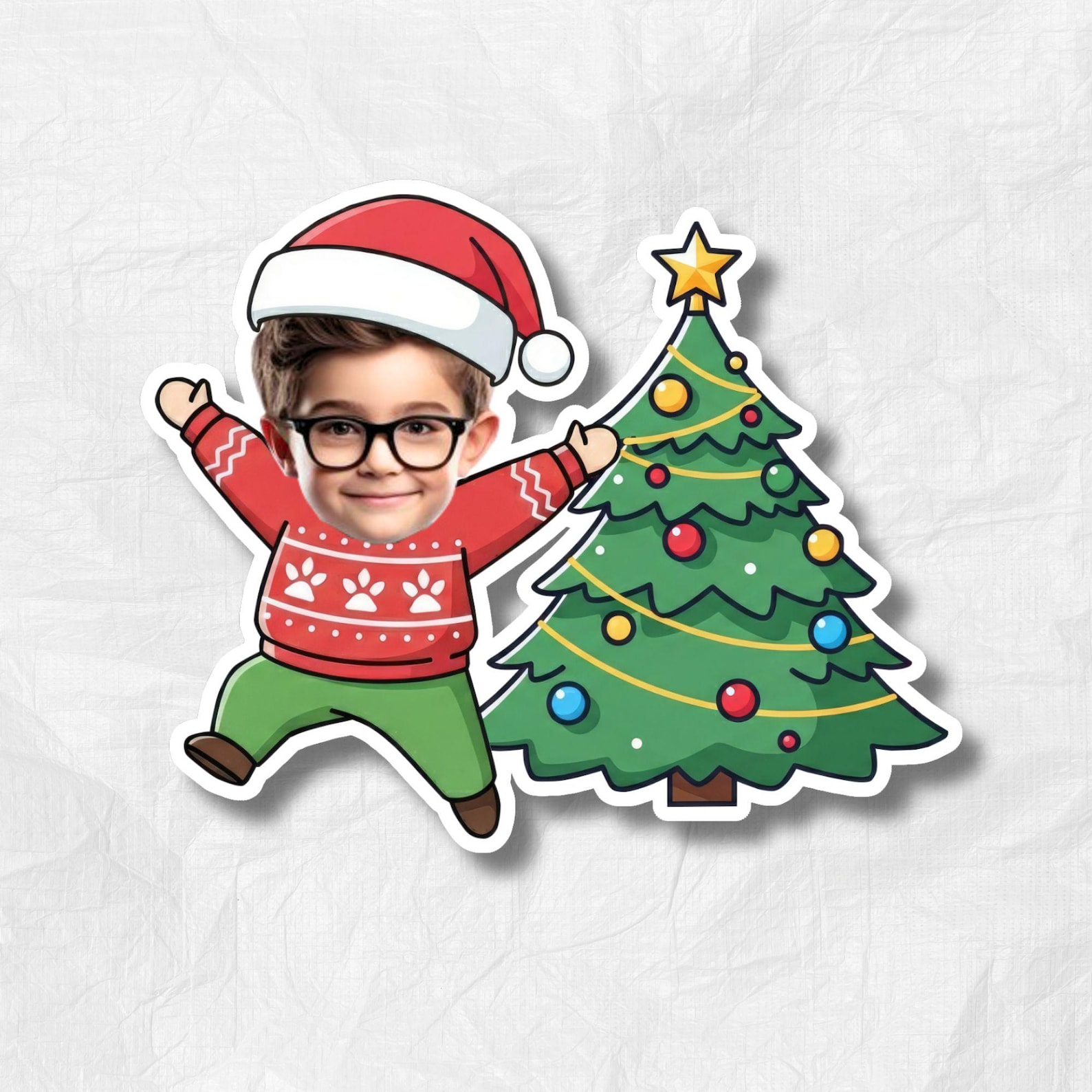 Kids With Christmas Tree | Add Your Own Face Photo Template | Holiday ...