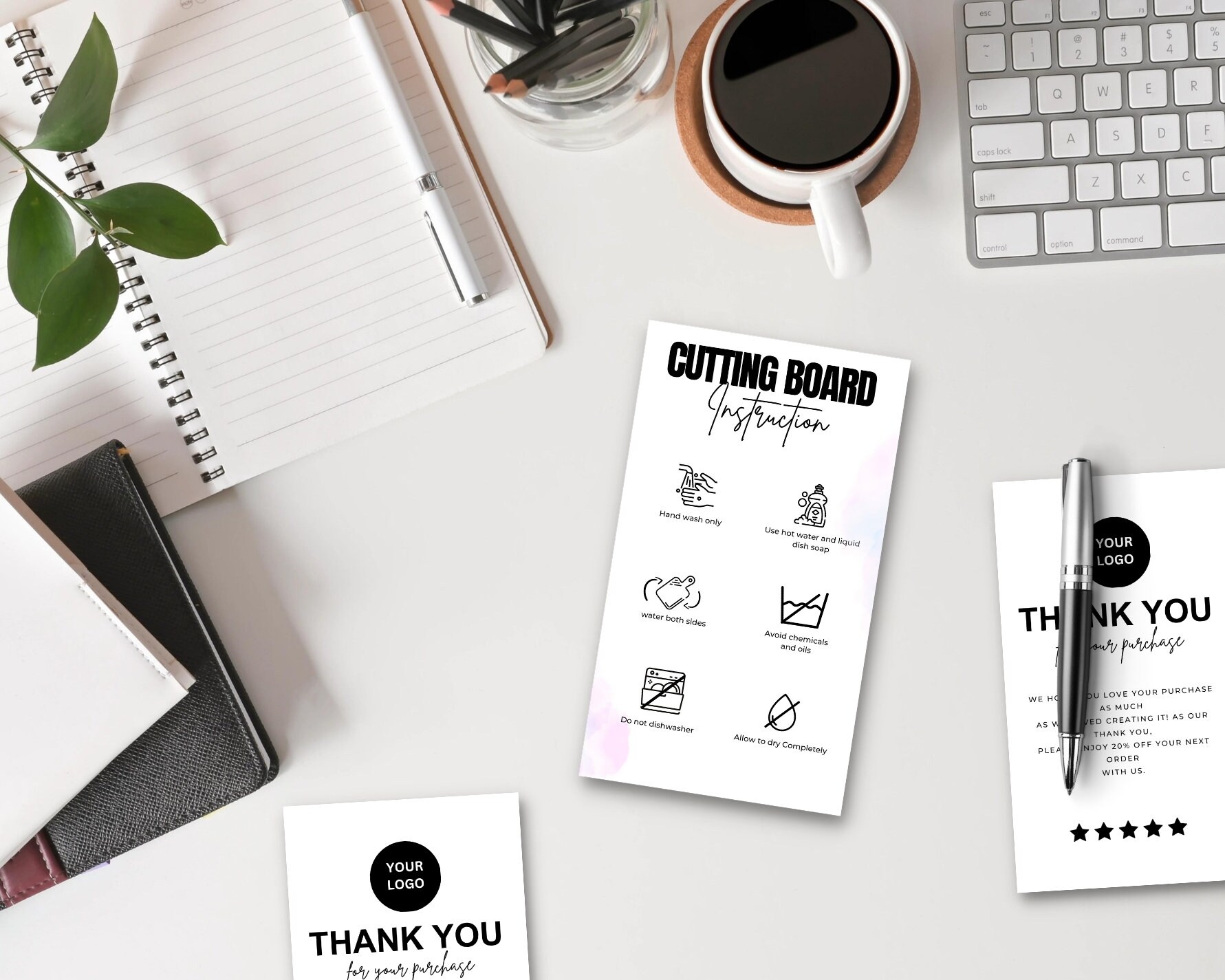 Mini Cutting Board Care Card Template, Editable Chopping Board Care ...