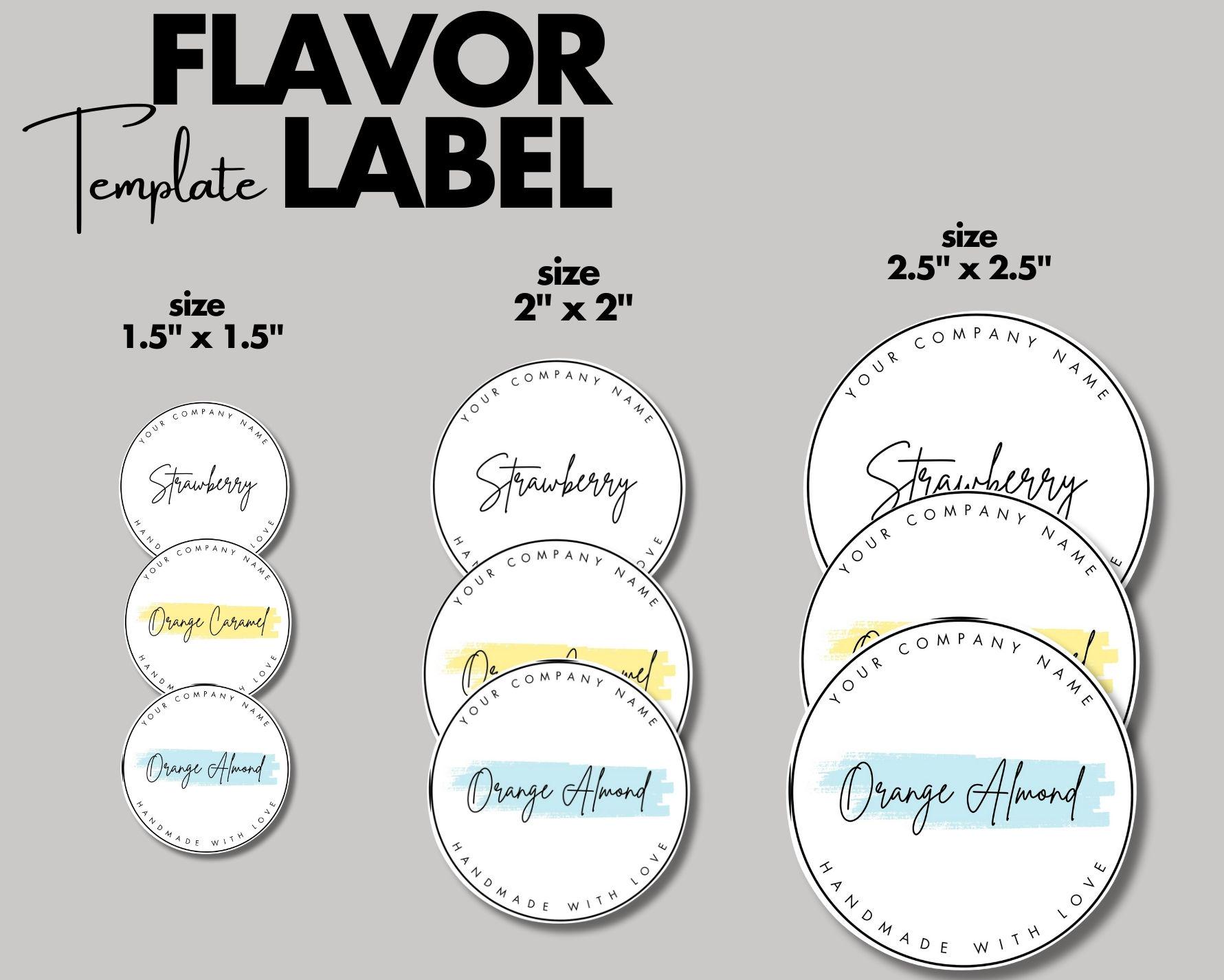 Editable Flavor Label Template, Scent Name Product Labels, Custom Food ...