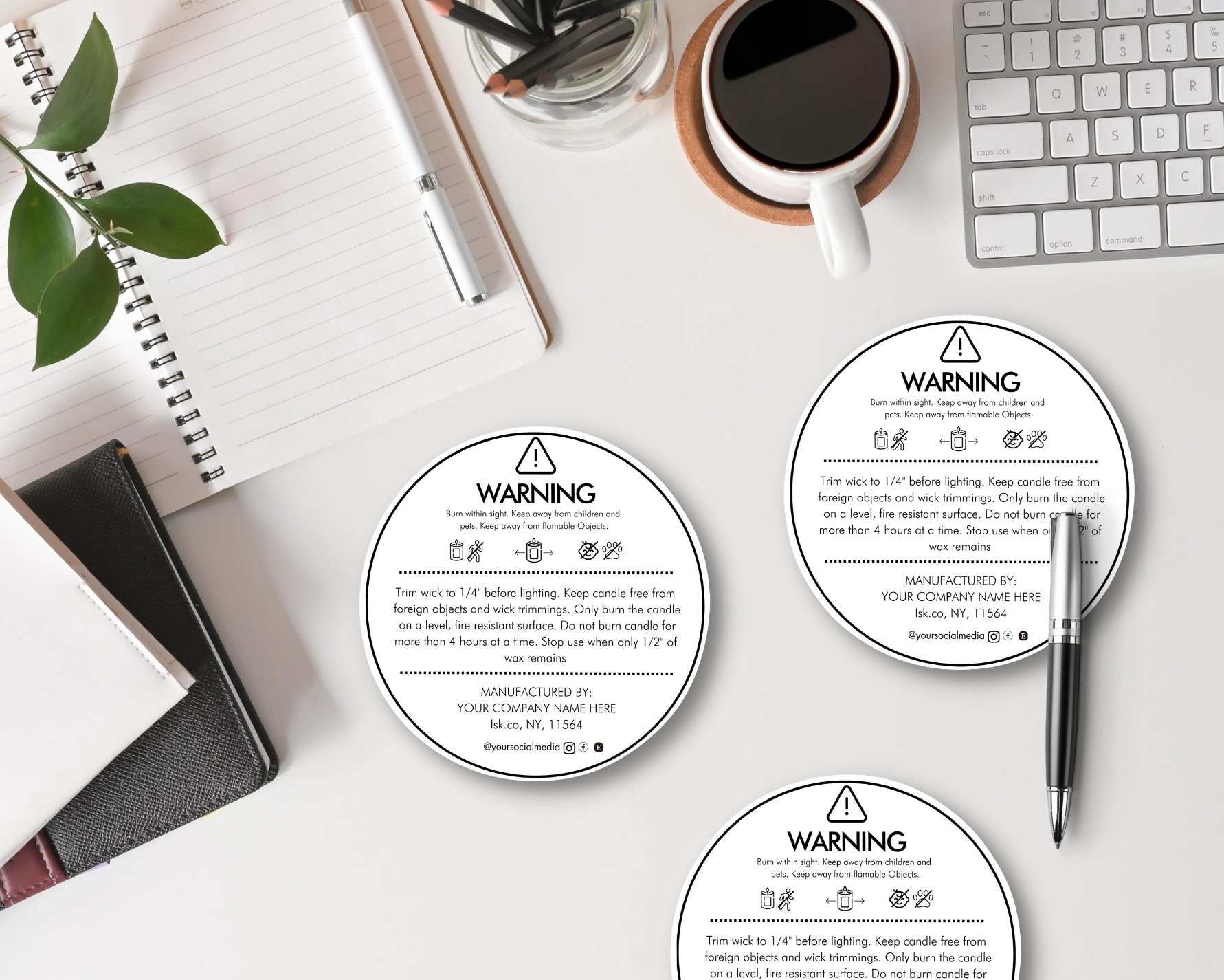 Editable Candle Warning Label Template, Printable Candle Warning ...