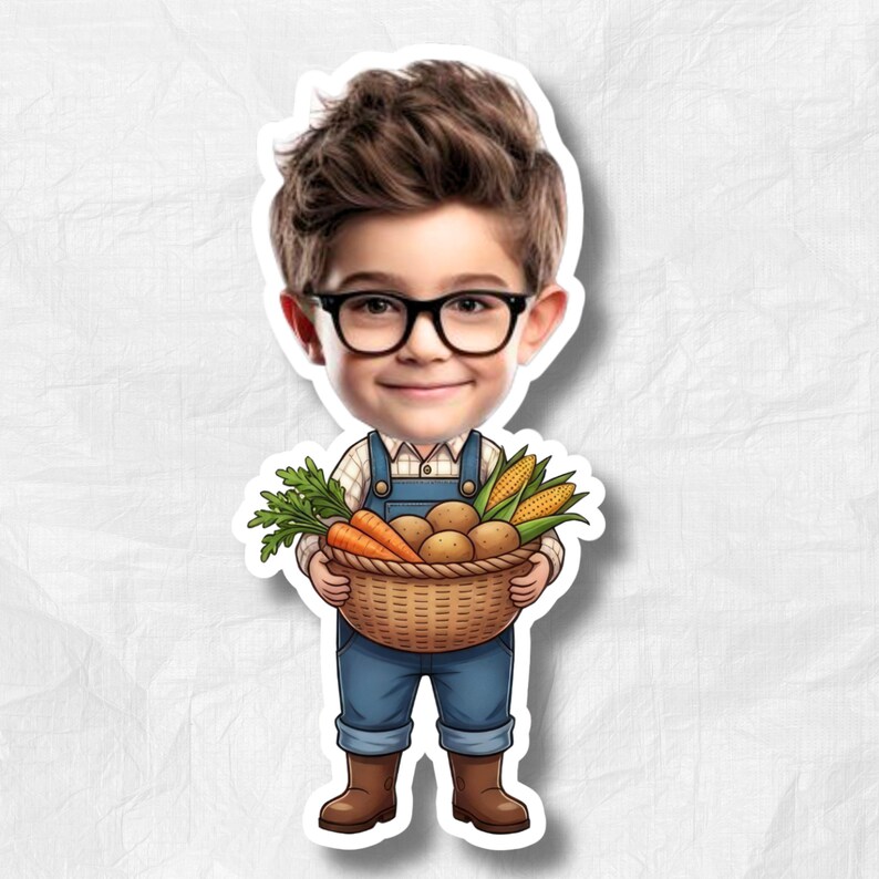 Farmer Kids | Add Your Own Face Photo Template | Farm Costume Clipart ...