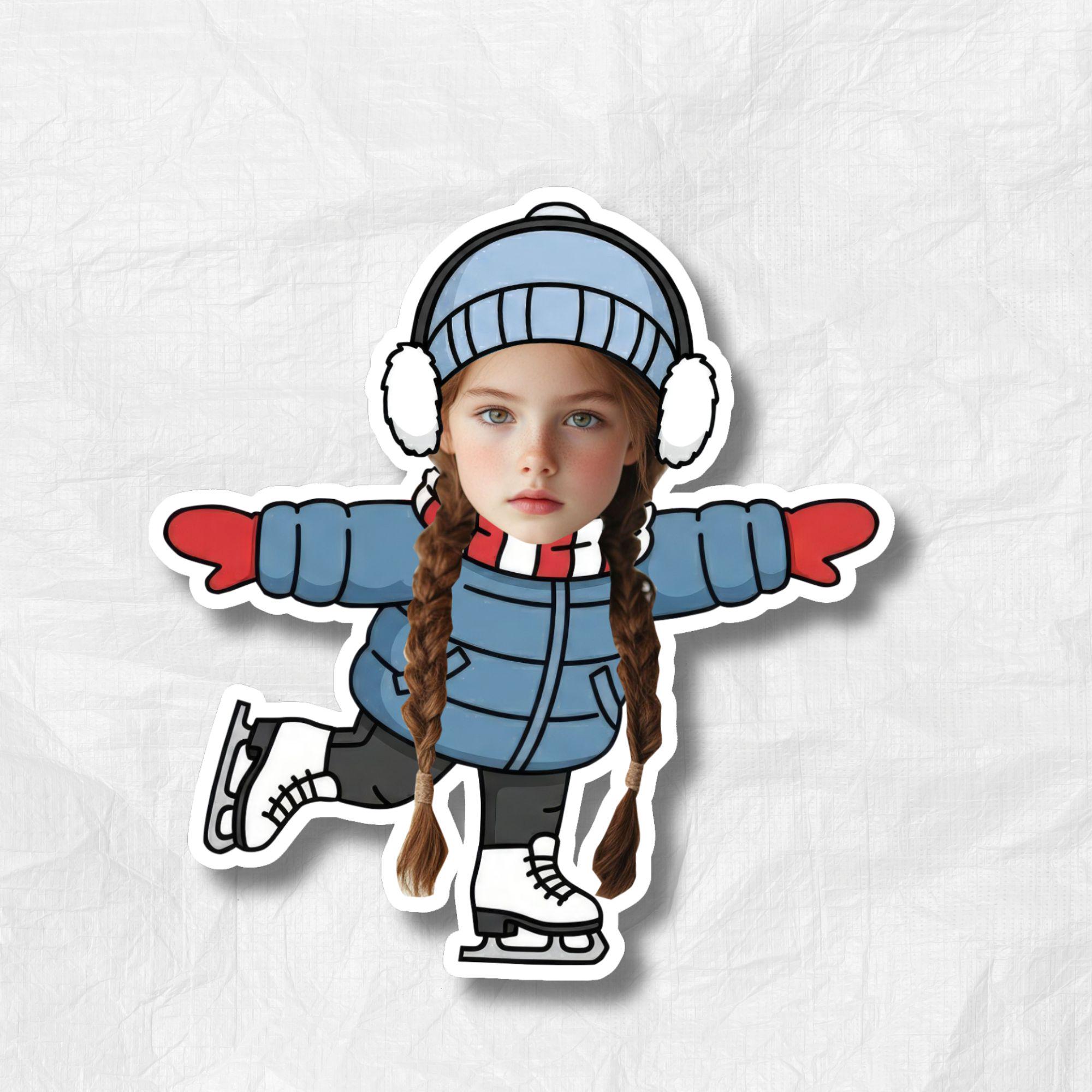 Kids Ice Skating | Add Your Own Face Photo Template | Winter Sports ...