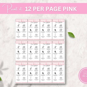 Printable Sugar Scrub Care Card Template, Body Scrub Care Instructions ...