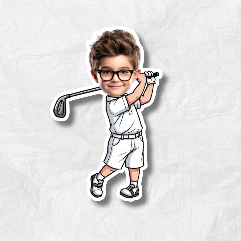 Golf Kid Boy | Add Your Own Face Photo Template | Kids Golf Costume ...
